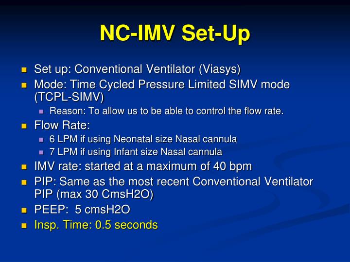 PPT - Nasal Cannula Intermittent Mandatory Ventilation (NC-IMV ...