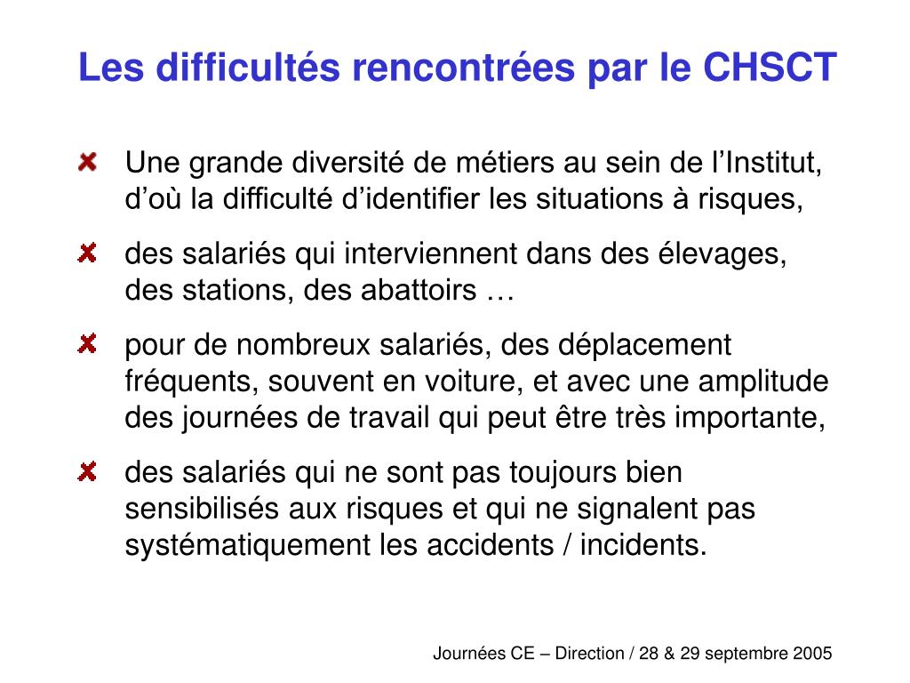 PPT - Le comité d’hygiène, de sécurité et des conditions de travail ...