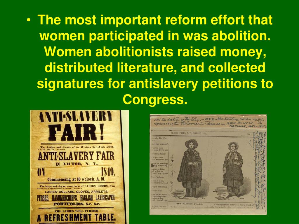 PPT - The Anti-Slavery and Women’s Reform Movement of the 19 th Century ...