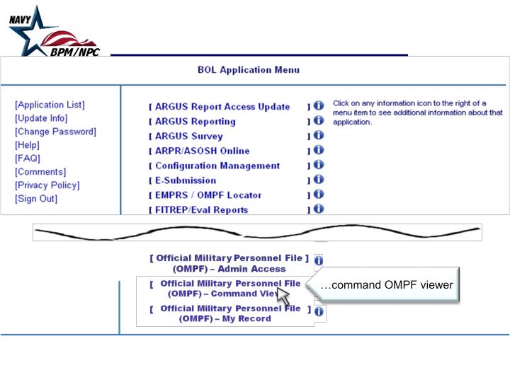 PPT - Official Military Personnel File (OMPF) Command View and ...