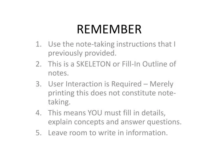 PPT - REMEMBER PowerPoint Presentation, free download - ID:2923558