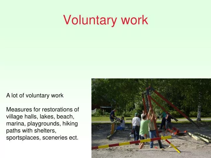 PPT - Voluntary work PowerPoint Presentation, free download - ID:2923988
