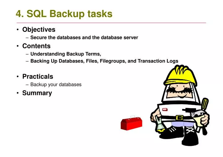PPT - 4. SQL Backup tasks PowerPoint Presentation, free download - ID ...