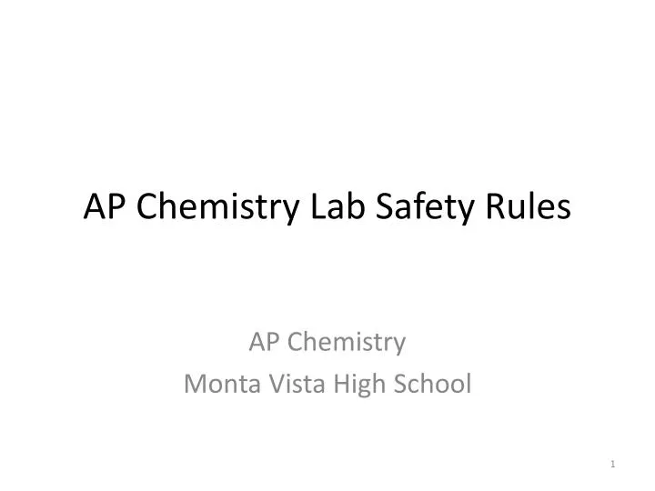 PPT - AP Chemistry Lab Safety Rules PowerPoint Presentation, free ...
