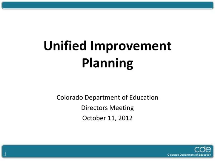 PPT - Unified Improvement Planning PowerPoint Presentation, free download - ID:2924904