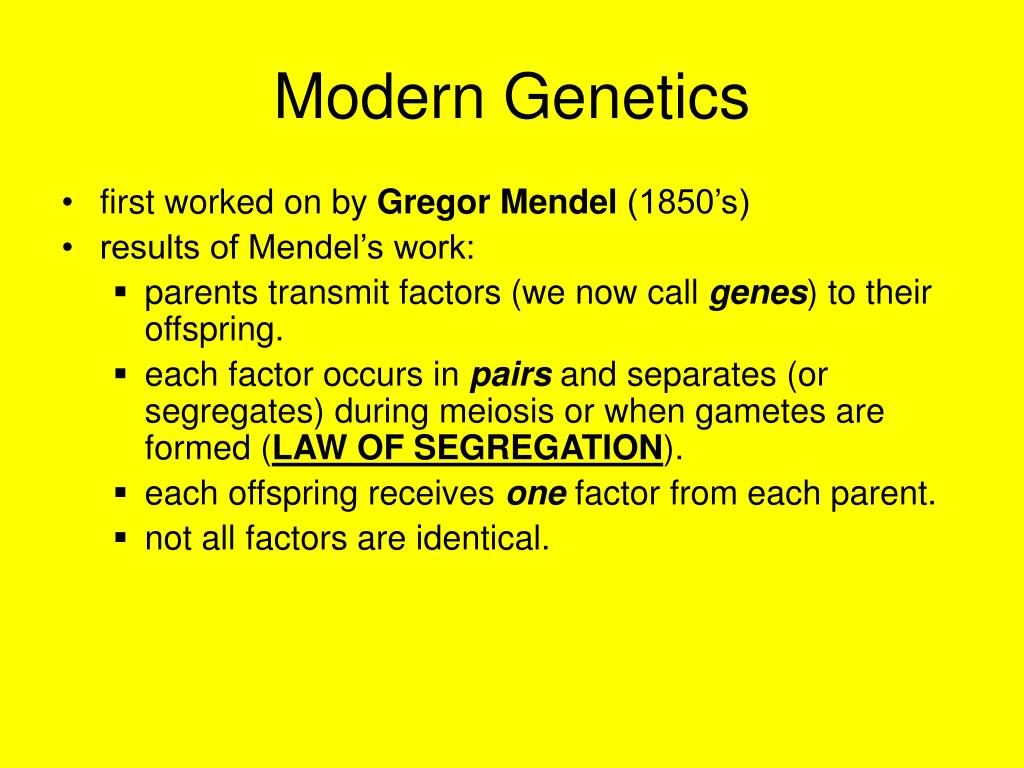 PPT - Understanding Modern Genetics: Key Concepts and Mendel's ...