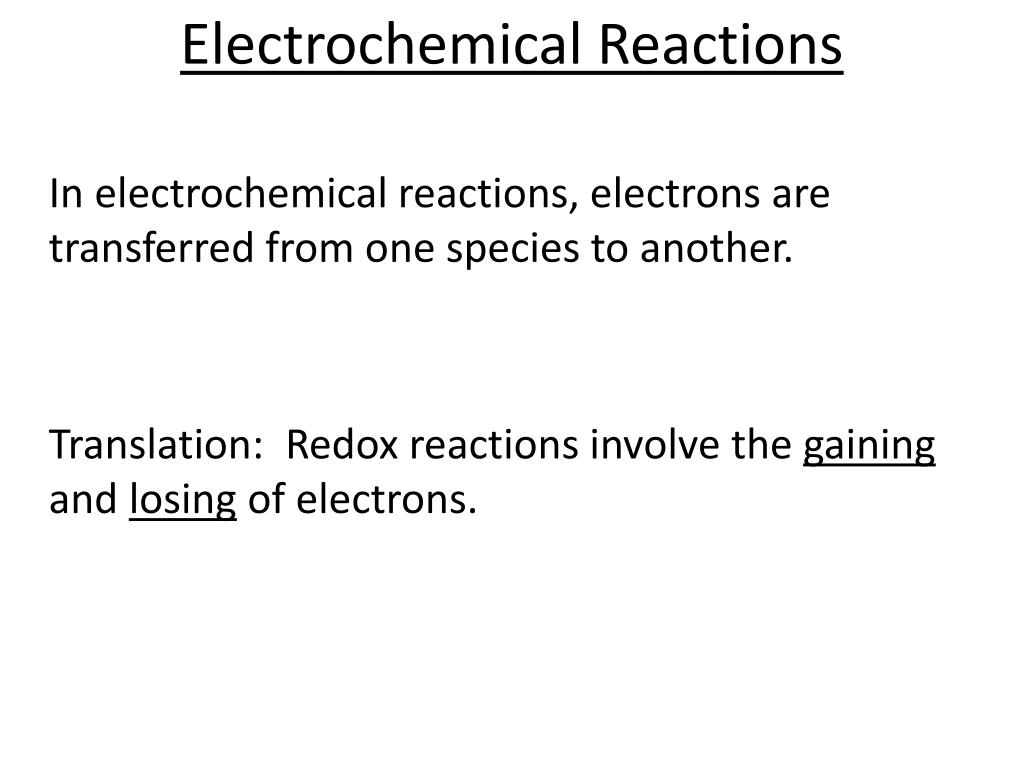 PPT - Redox Chemistry Oxidation and Reduction Electrochemistry ...