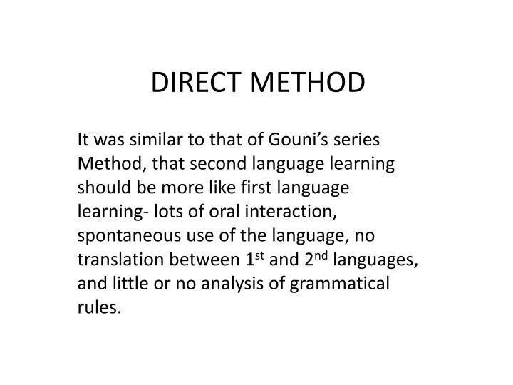 PPT - DIRECT METHOD PowerPoint Presentation, free download - ID:2926660