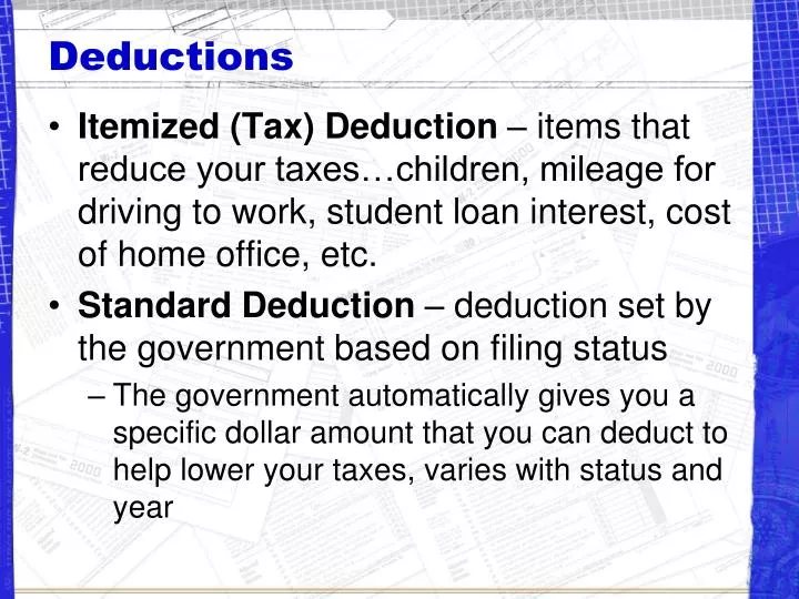PPT - Deductions PowerPoint Presentation, free download - ID:2926773