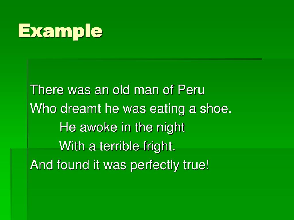 PPT - Limerick Poetry and Free Verse Poetry PowerPoint Presentation ...