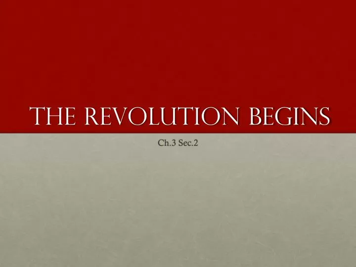 Ppt The Revolution Begins Powerpoint Presentation Free Download Id