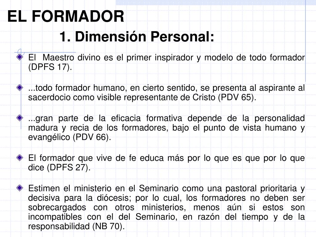 PPT - EL PAPEL DEL FORMADOR EN LA FORMACIÓN SACERDOTAL PowerPoint ...