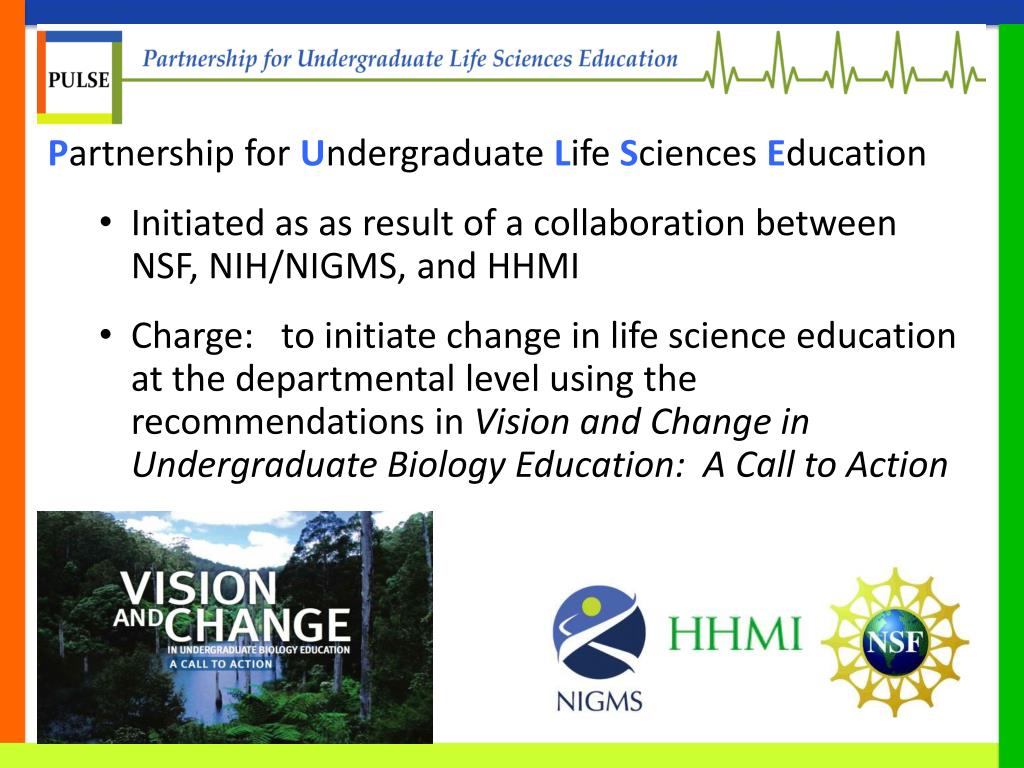 PPT - Partnership for Undergraduate Life Science Education (PULSE ...
