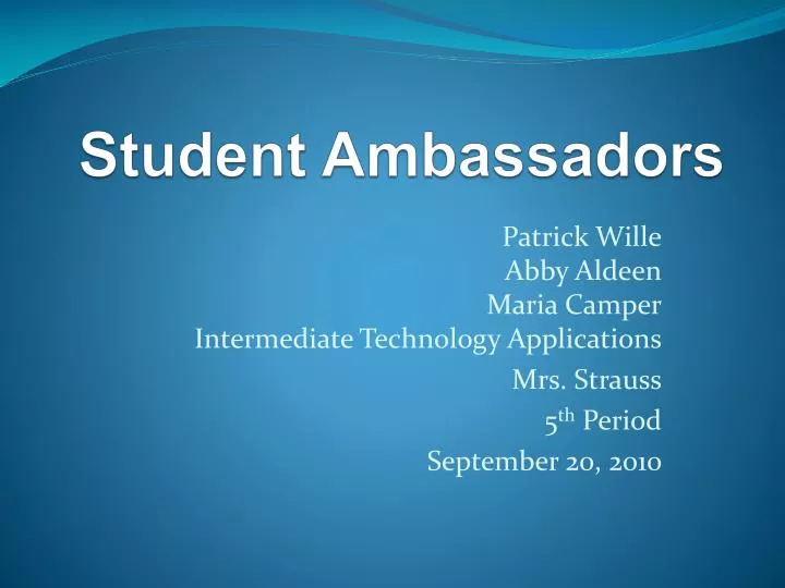 PPT - Student Ambassadors PowerPoint Presentation, free download - ID ...