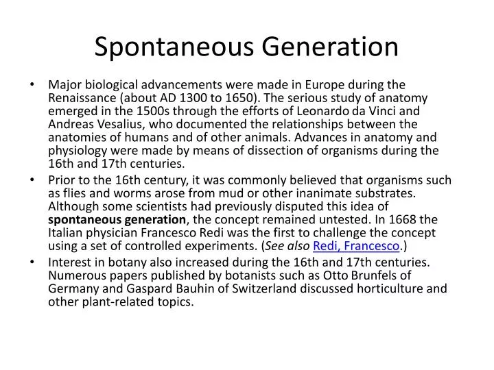 PPT - Spontaneous Generation PowerPoint Presentation, free download ...