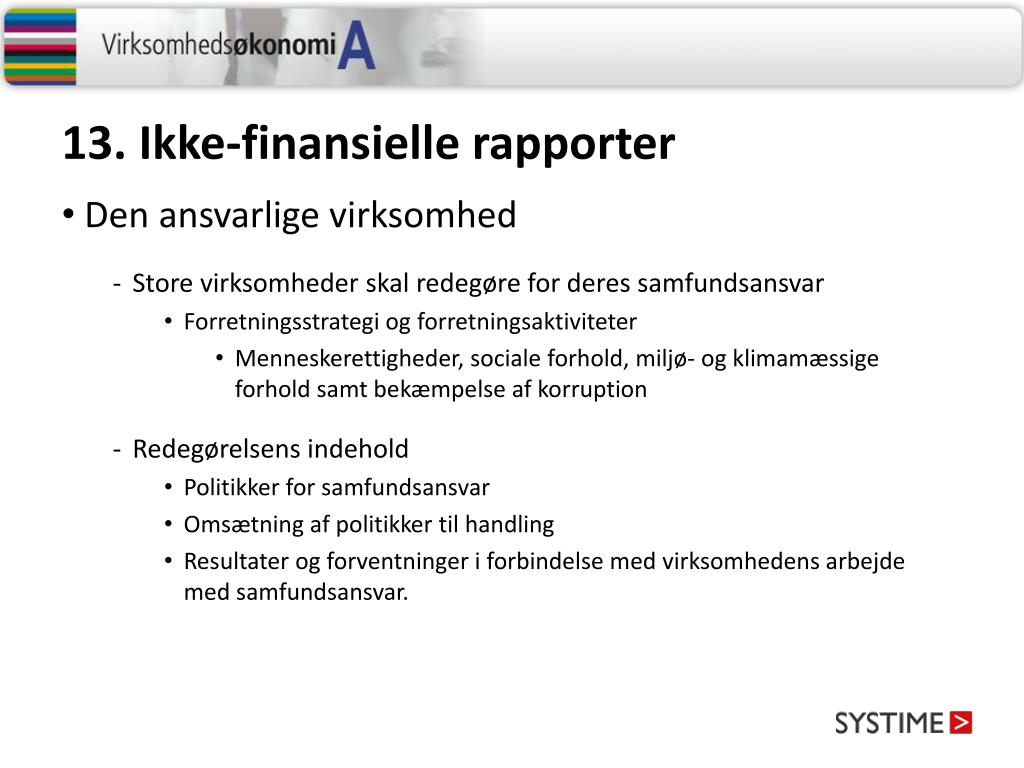PPT - 13 . Ikke - finansielle rapporter PowerPoint Presentation, free ...