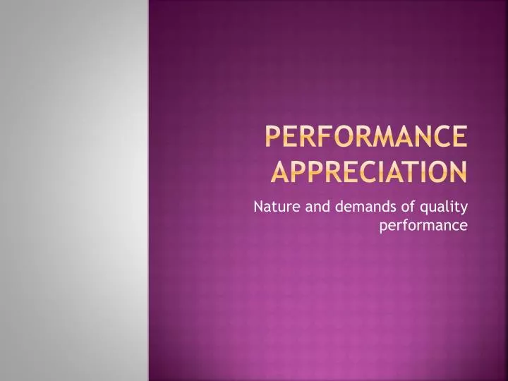 PPT - Performance appreciation PowerPoint Presentation, free download ...