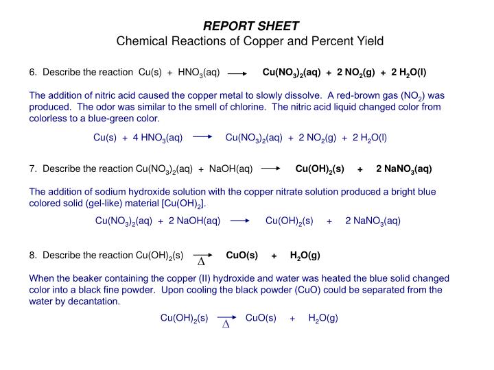 PPT - Reactions of Copper PowerPoint Presentation - ID:2930392