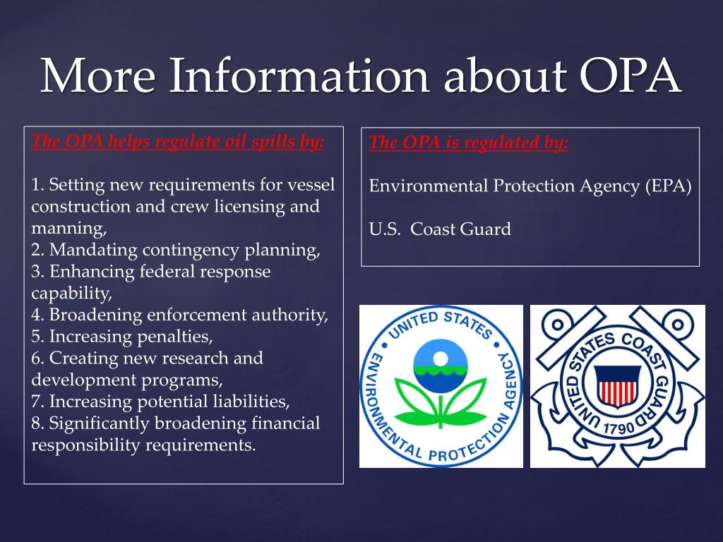 PPT - The Oil Pollution Act of 1990 By: Kevin Lee (Period 1) PowerPoint Presentation - ID:2932245