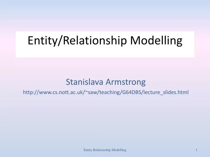 PPT - Entity/Relationship Modelling PowerPoint Presentation, free ...