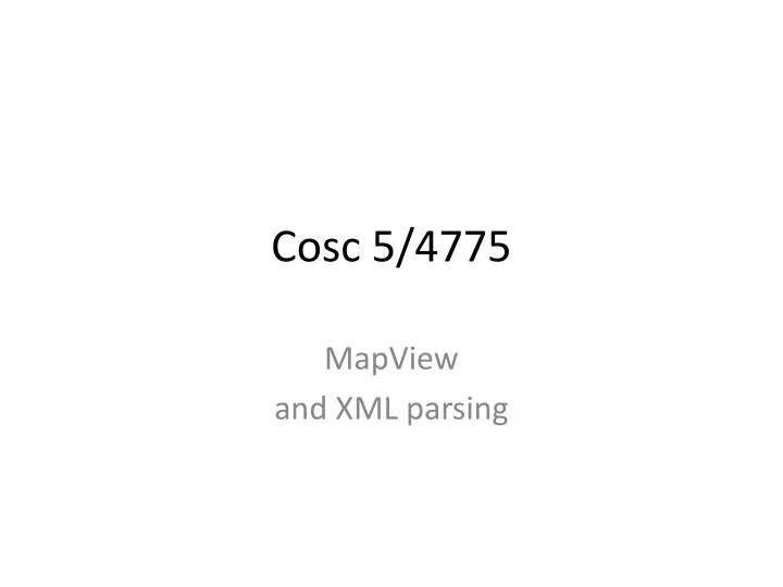 PPT - Cosc 5/4775 PowerPoint Presentation, free download - ID:2933024