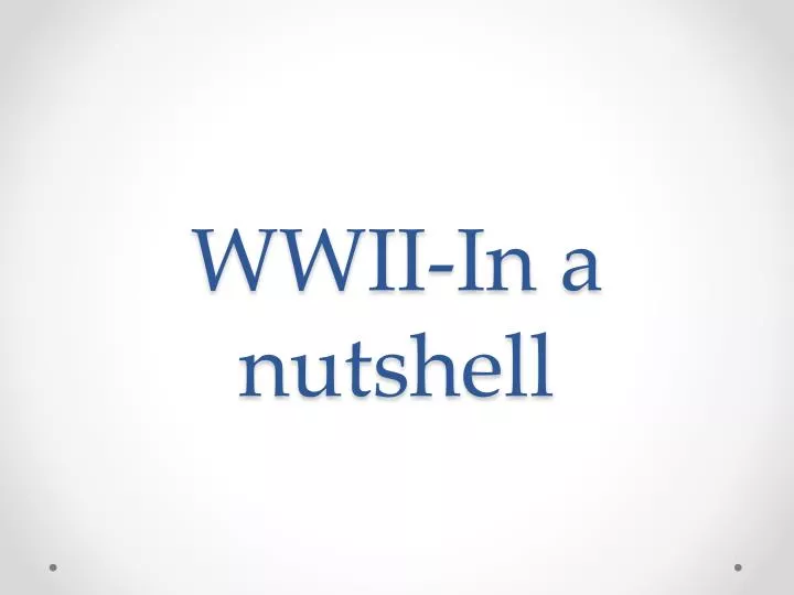 PPT - WWII-In a nutshell PowerPoint Presentation, free download - ID ...