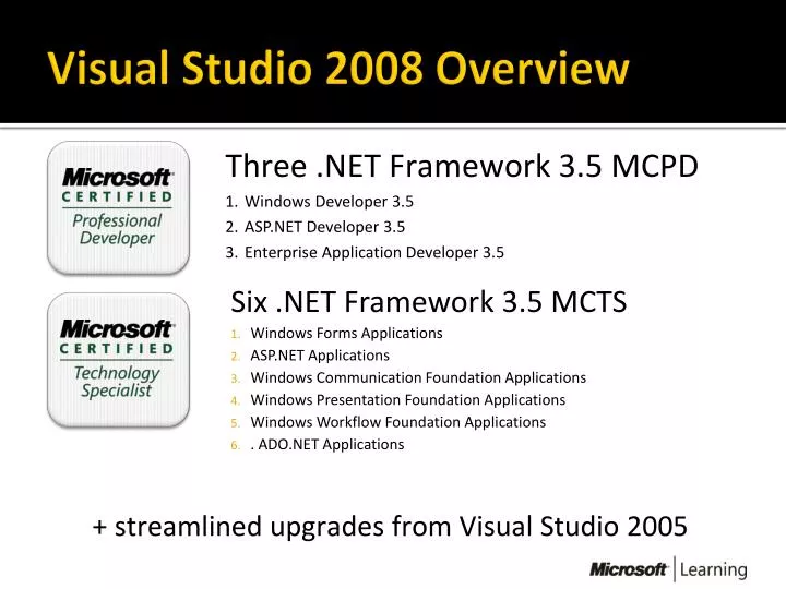 PPT - Visual Studio 2008 Overview PowerPoint Presentation, free download - ID:2934512