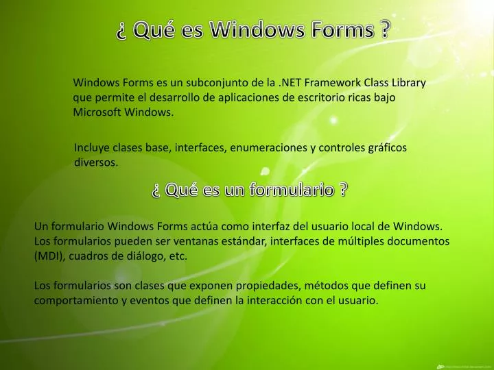PPT - ¿ Qué es Windows Forms ? PowerPoint Presentation, free download ...
