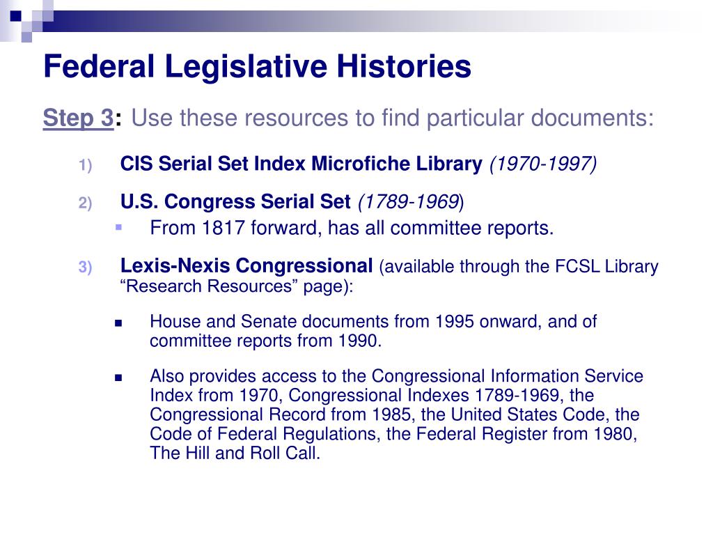 PPT - Legislative History Research PowerPoint Presentation, free ...