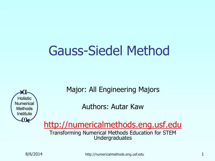 PPT - Gauss-Siedel Method PowerPoint Presentation, free download - ID ...