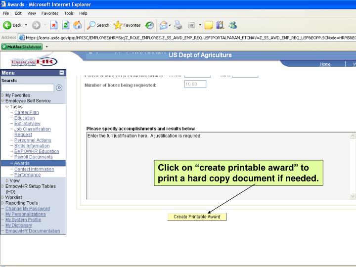 PPT - Employee Enters Individual Time Off Award – EmpowHR ESS Version 9 ...