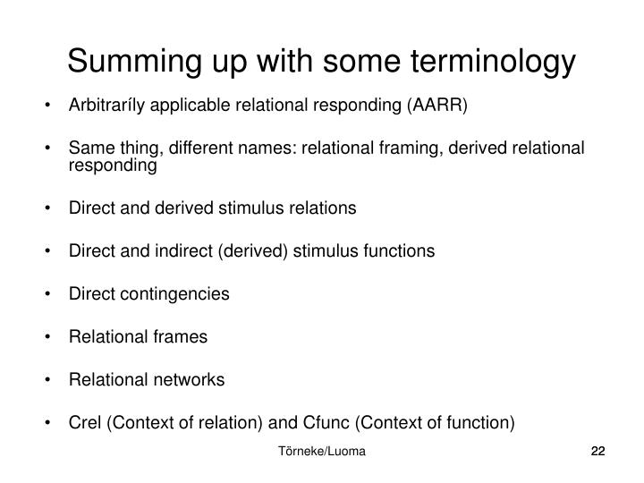 PPT - Relational Frame Theory PowerPoint Presentation - ID:2935516
