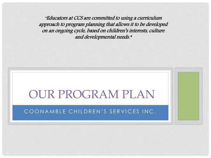 PPT - our program plan PowerPoint Presentation, free download - ID:2935732