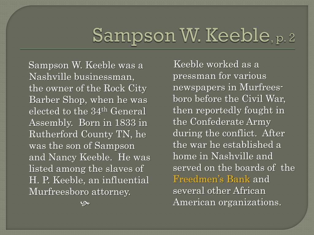 PPT - 19 th Century African American Legislators of Tennessee ...