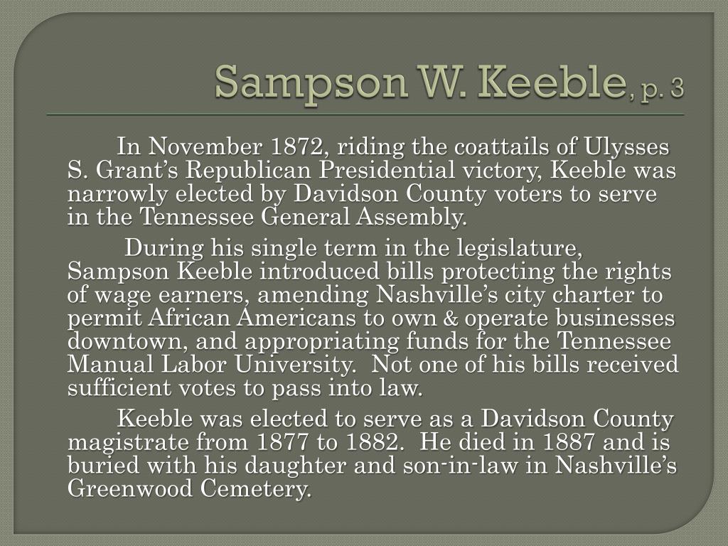 PPT - 19 th Century African American Legislators of Tennessee ...