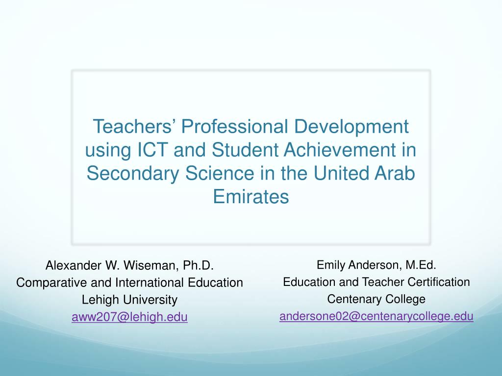 PPT - Alexander W. Wiseman, Ph.D. Comparative and International ...