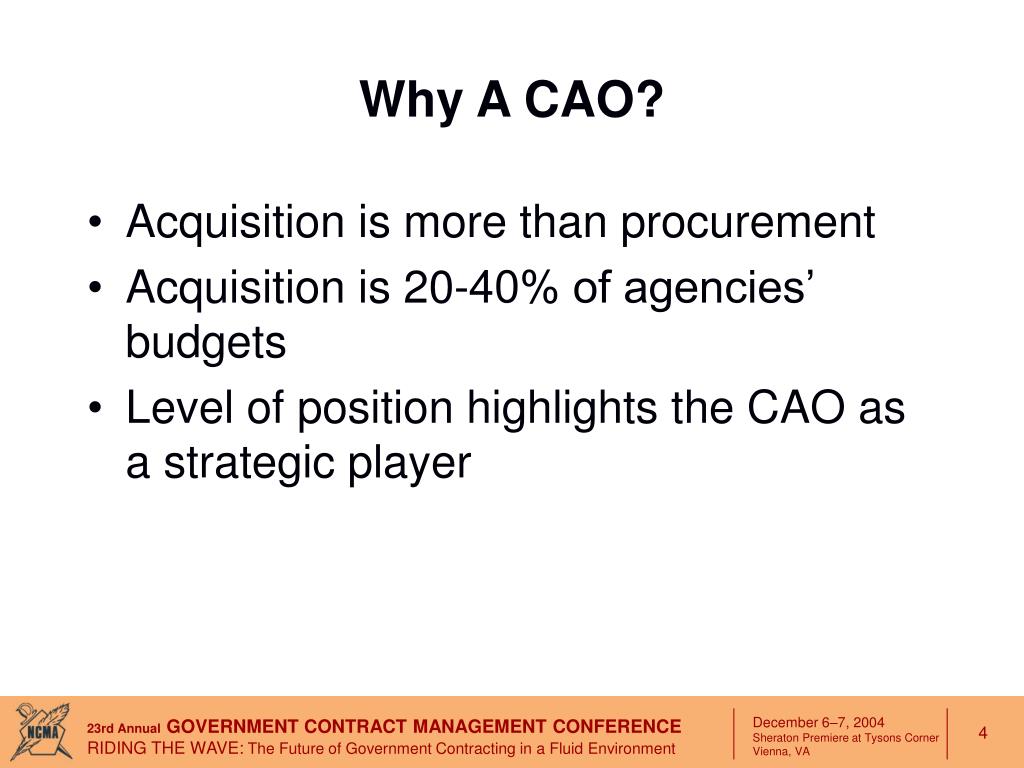 PPT - The Role of the Chief Acquisition Officer in Modern Government ...