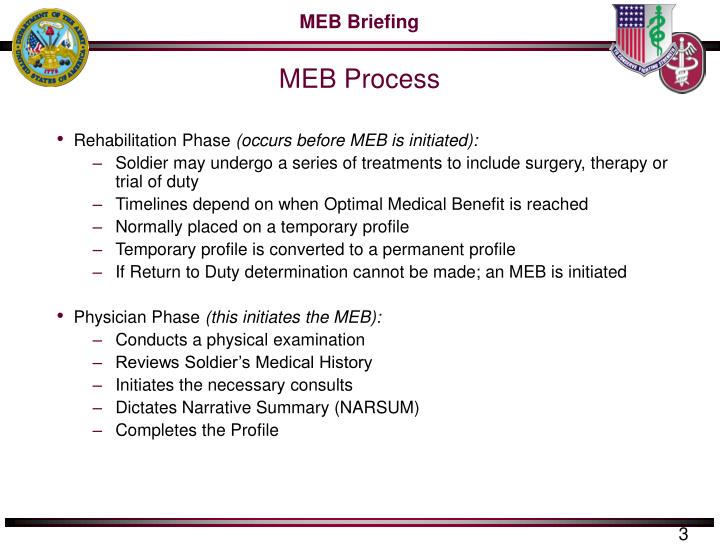 PPT - OTSG/MEDCOM Medical Evaluation Board (MEB)/ Physical Evaluation ...