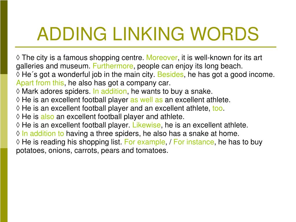 PPT LINKING WORDS PowerPoint Presentation Free Download ID 2936337