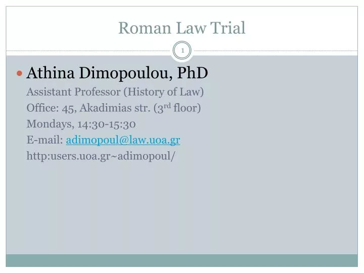 PPT - Roman Law Trial PowerPoint Presentation, free download - ID:2936455