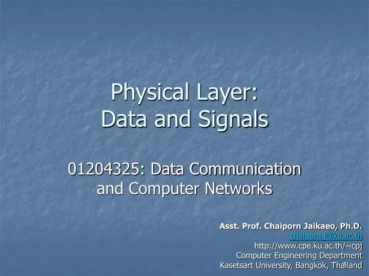 PPT - Physical Layer: Data and Signals PowerPoint Presentation, free ...