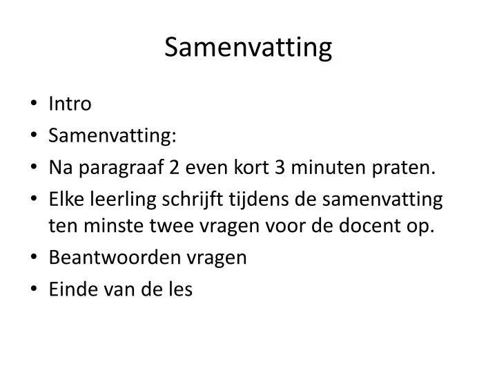 PPT - Samenvatting PowerPoint Presentation, free download - ID:2937077