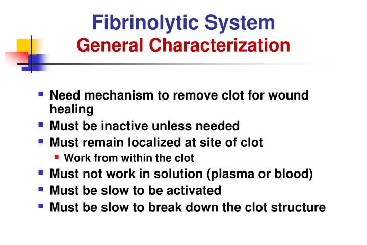 PPT - Fibrinolytic System of Hemostasis PowerPoint Presentation - ID ...