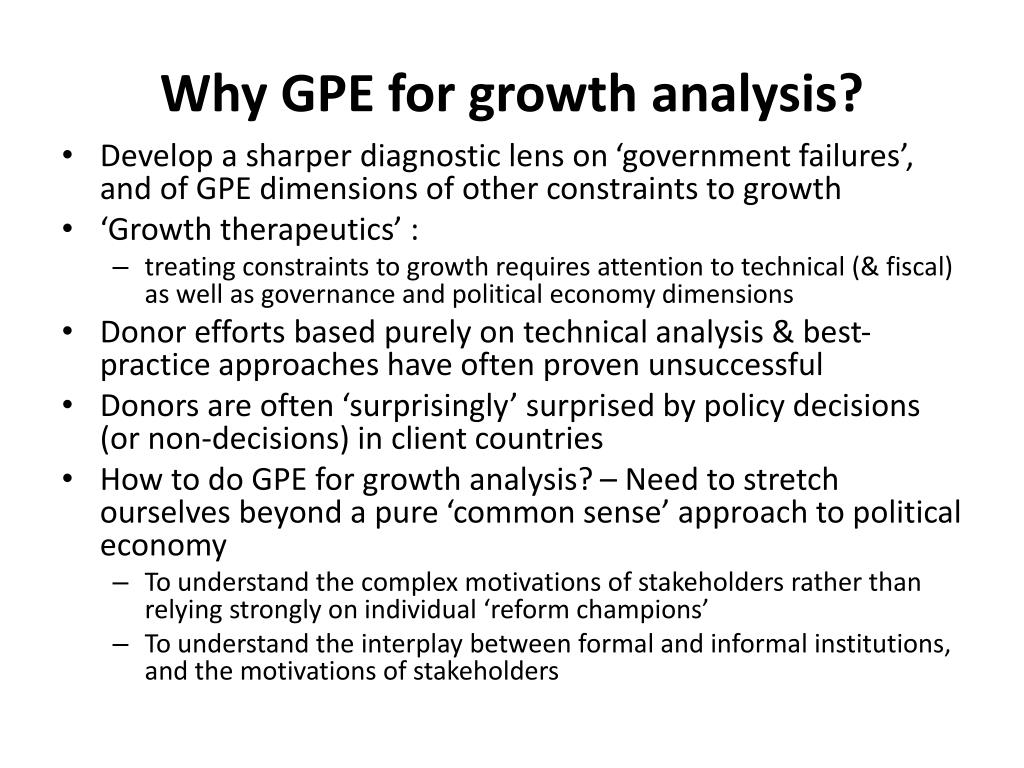 PPT - Applied governance and political economy perspectives for growth ...