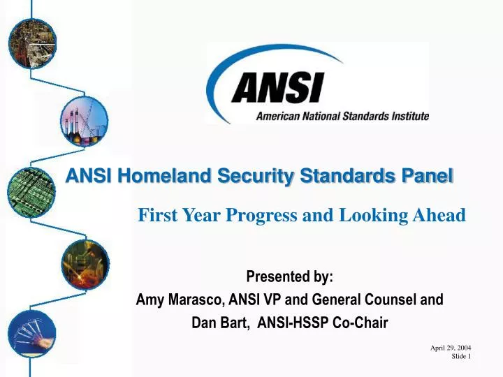 PPT - ANSI Homeland Security Standards Panel PowerPoint Presentation ...