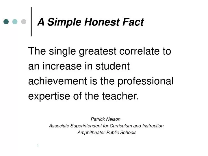 PPT - A Simple Honest Fact PowerPoint Presentation, free download - ID ...