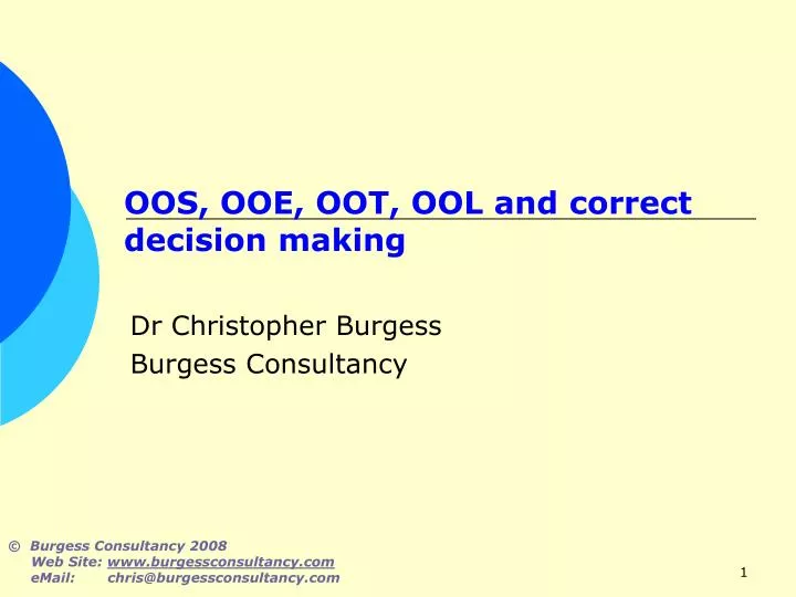 PPT - OOS, OOE, OOT, OOL and correct decision making PowerPoint ...