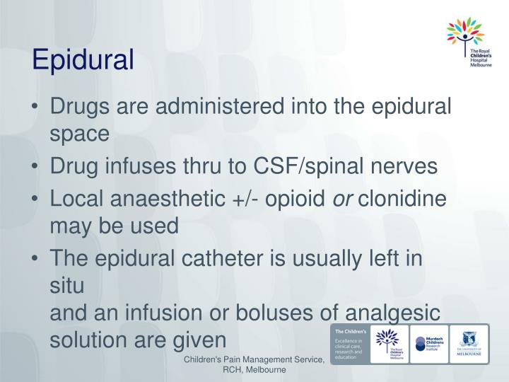 PPT - Pre-reading about Epidural Analgesia for Children PowerPoint ...