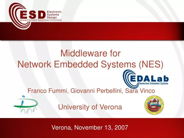 PPT - Middleware for Network Embedded Systems (NES) PowerPoint ...
