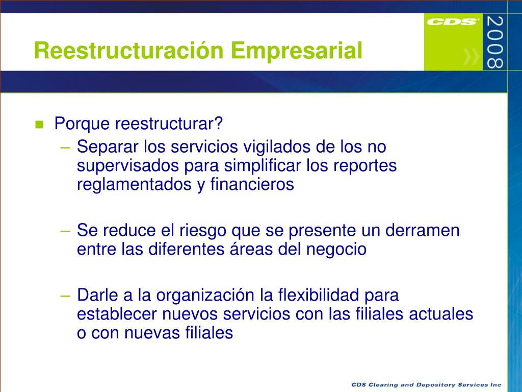PPT - Reestructuración Empresarial de CDS PowerPoint Presentation, free ...